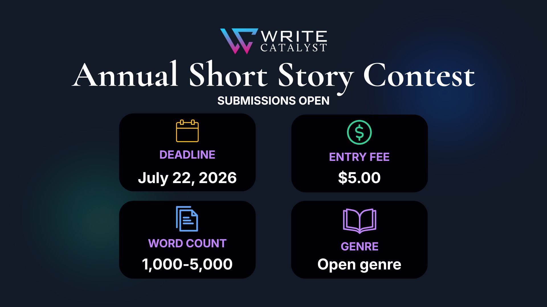 The Write Catalyst Short Story Contest 2026 is Open — Enter by July 22